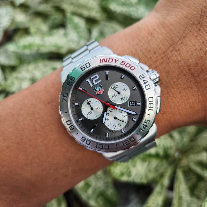 Tag Heuer F1 Chronograph INDY 500 Anthracite Sunray Grey Dial 42mm ...